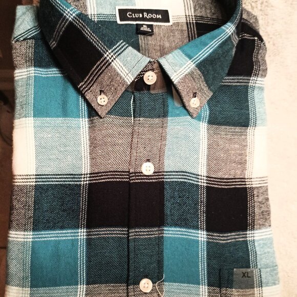 Club Room | Shirts | Club Room Mens Regularfit Plaid Flannel Shirt ...